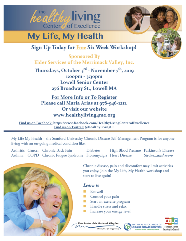 My Life, My Health 6 Week Workshop - Greater Lowell Health Alliance